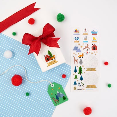 Design Your Own Snow Globe Stickers for Winter Gifts